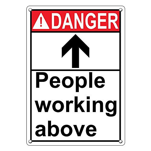 Weatherproof Plastic Vertical ANSI Danger People Working Above Sign ...