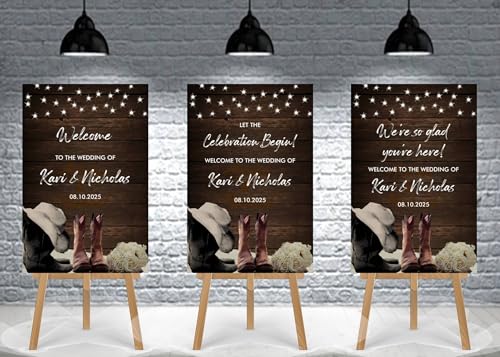 Amazon.com: Personalized Wedding or Party Welcome Sign/Poster. Boots ...
