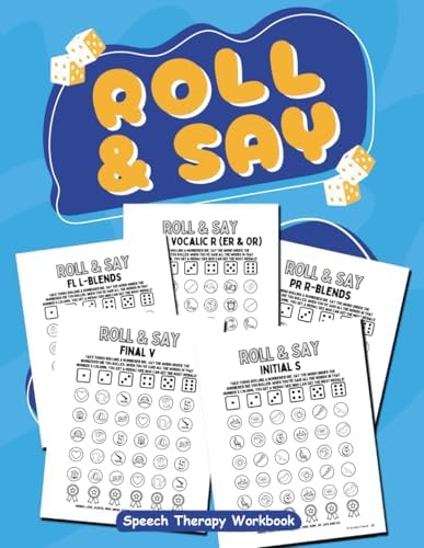Roll & Say Speech Therapy Workbook: No-Prep Articulation Activity Game ...