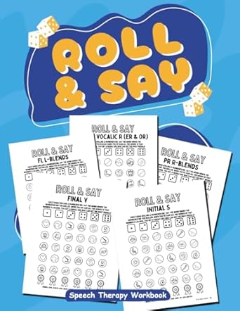 Roll & Say Speech Therapy Workbook: No-Prep Articulation Activity Game ...