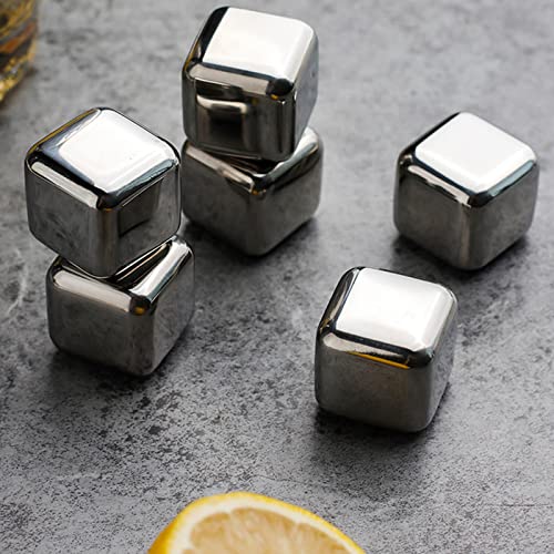 Snapklik.com : Whiskey Stones 6 Pack, Metal Reusable Ice Cubes, High ...