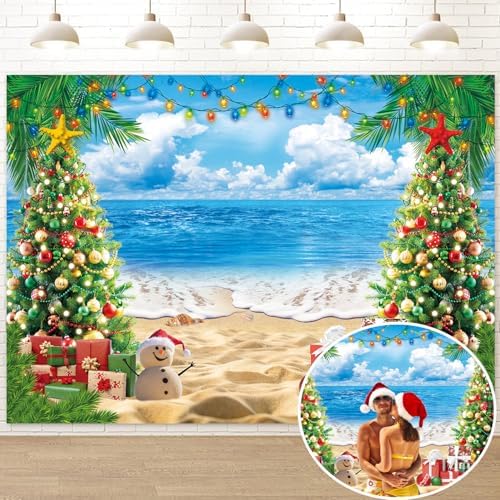 Amazon.com : PGSWEER Christmas in July Backdrop 7x5FT Summer Hawaiian ...