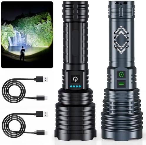 Rechargeable LED Flashlights - Tactical Flashlights with High Lumens, 6 ...