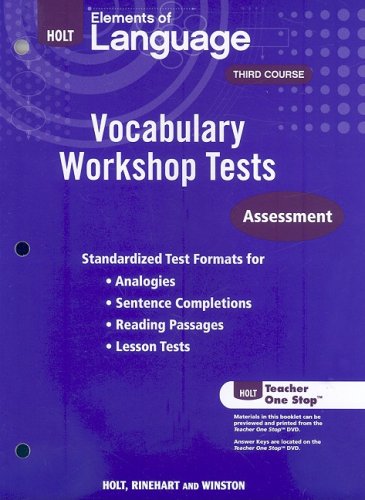Buy Holt Elements of Language, Third Course: Vocabulary Workshop Tests ...