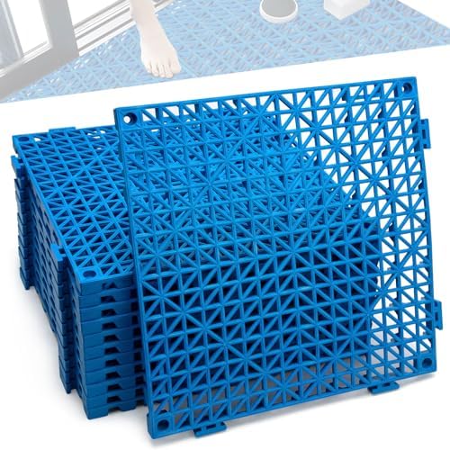 Amazon.com: 8Pack Drainage Interlocking Floor Tiles, Non-Slip Pool Deck ...