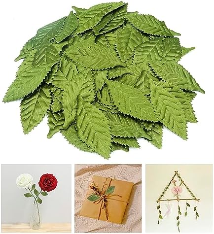 BuxiuGK 100 Pcs Artificial Fake Leaves 6 x 3cm Fake Single Leaf Silk ...