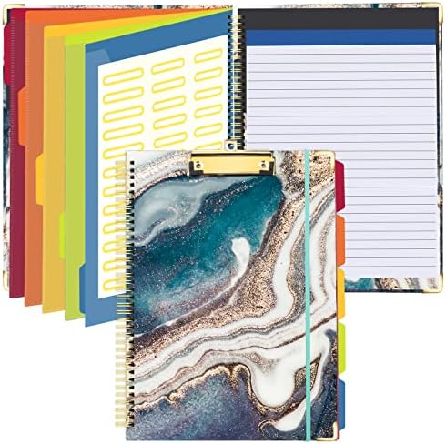 Amazon.com : QISTOQI Spiral Clipboard Folio with Refillable Lined ...