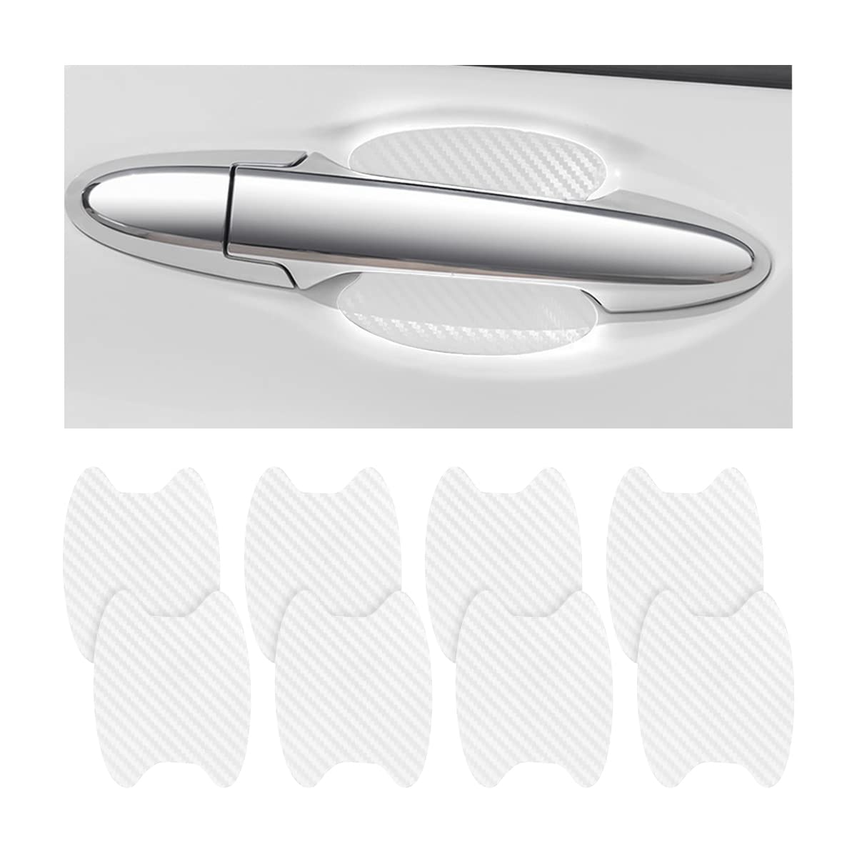 Amazon.com: 8PCS Car Door Handle Sticker, Carbon Fiber Anti-Scratches ...