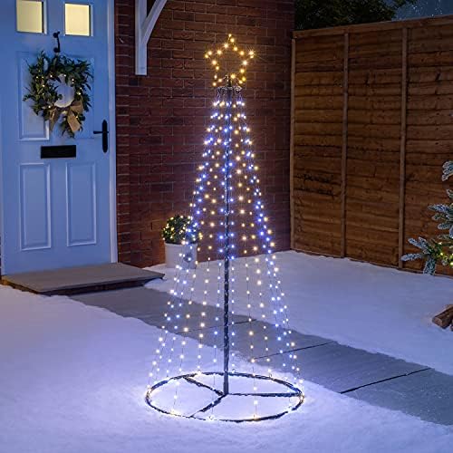 CHRISTOW Maypole Christmas Tree, Light Up Outdoor Decoration, Flashing ...