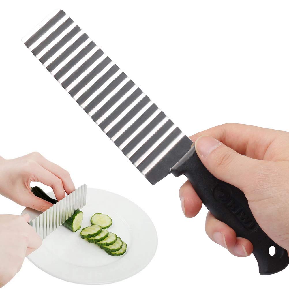 Crinkle Slicer, Stainless Steel Potato Chip Knife French Fries Chips ...