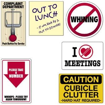 Amazon.com: Office Humor Cubicle Signs - Office Fun & Office Stationery ...