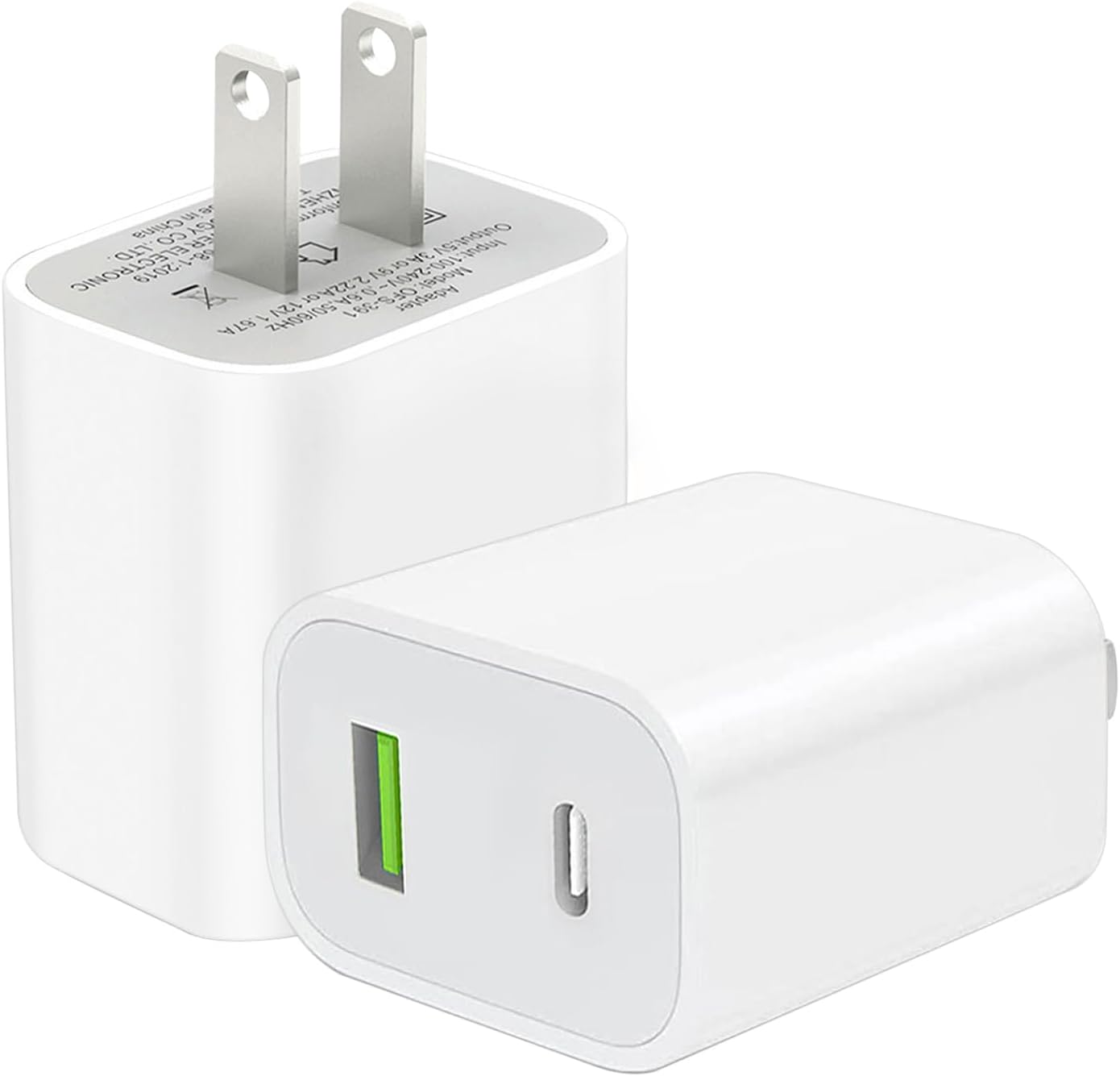 Amazon.com: [3 Pack] USB C Charger Block Dual Port PD Power Adapter ...