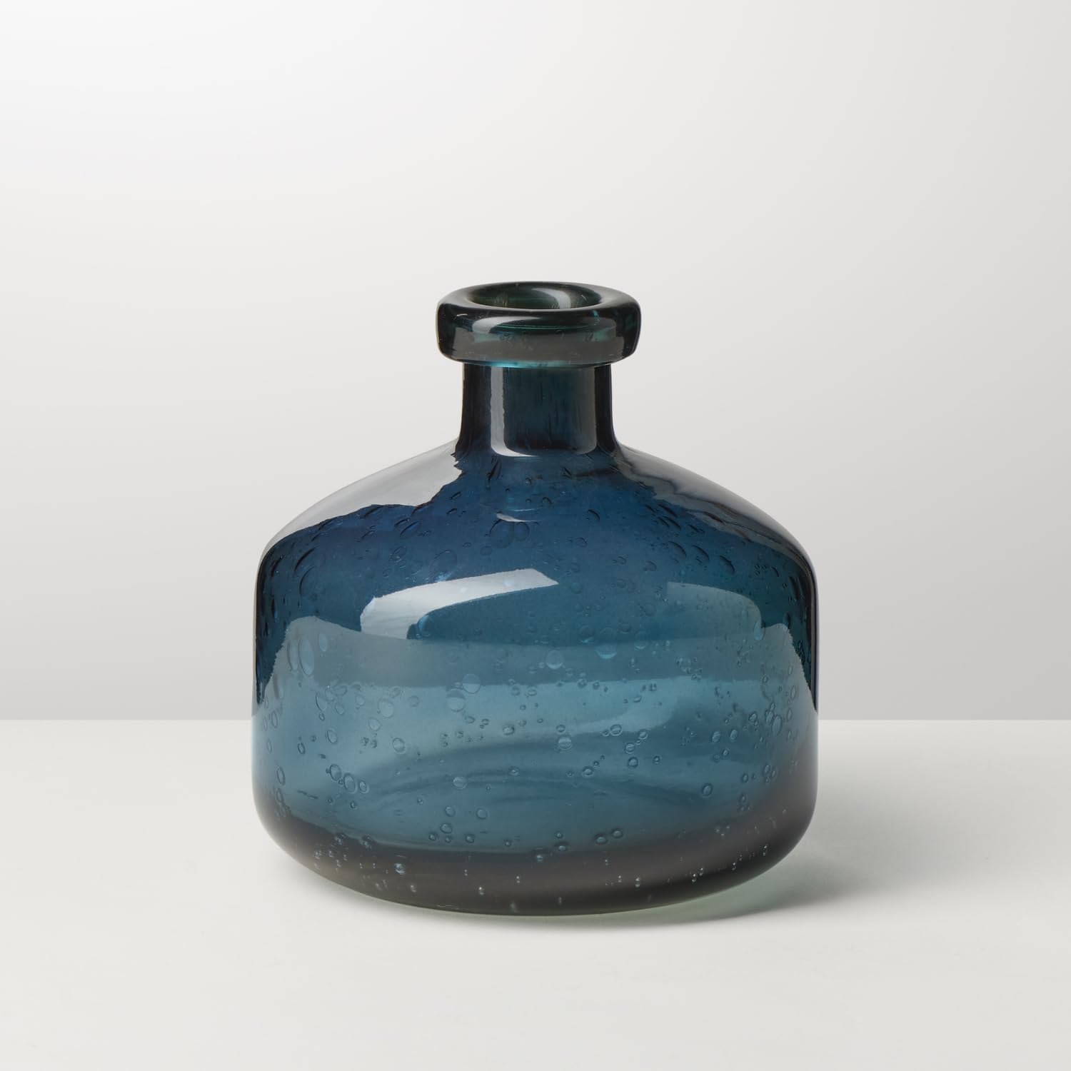 Amazon.com: Torre & Tagus Solid Color Round Art Glass Vase for Flowers ...