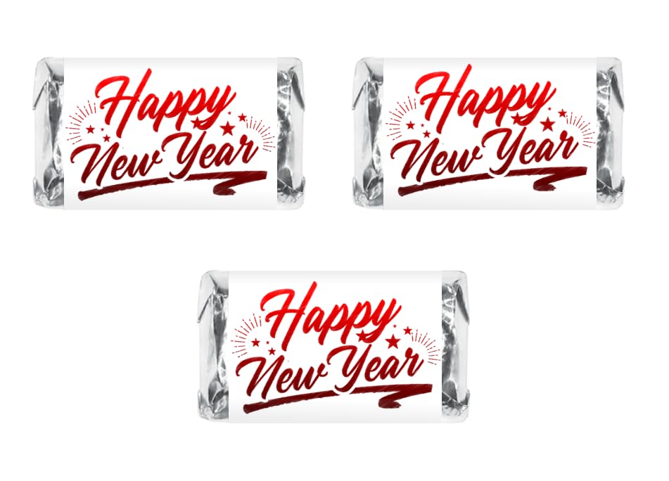 Amazon.com: 60 Happy New Year Miniatures Candy Bar Wrapper, Adorable ...