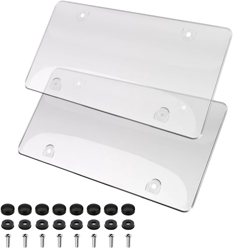 Amazon.com: Luxe Shield, Premium Clear License Plate Covers (2-Pack) incl Stainless Steel Screws ...