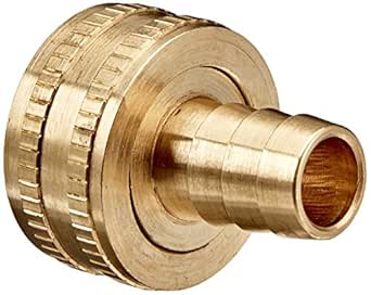 Parker Hannifin 90GH-12-8 Brass Garden Hose Fitting, 3/4" Swivel Female Garden Hose Thread x 1/2 ...