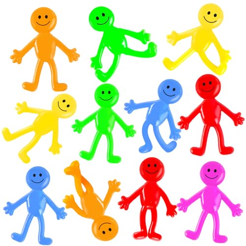 Snapklik.com : 60PCS Smiley Face Bendable Man, Stretchy Figures Party ...