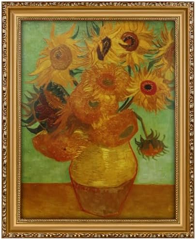Amazon.com - FJXMFRAME Gold 11x14 Picture Frame with Mat, Vintage Wood ...