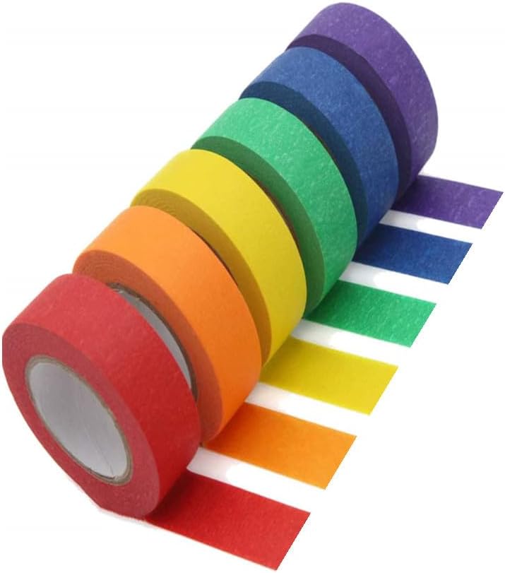 Naisfei 6 Pack Colored Masking Tape,Colorful Paper DIY Decorative ...