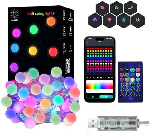 Amazon.com: Smart Color Changing Globe String Lights, 33Ft 16 Million ...