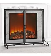 Amazon.com: Gtongoko 3 Panel Fireplace Screen with Doors 51" W x 32" H ...