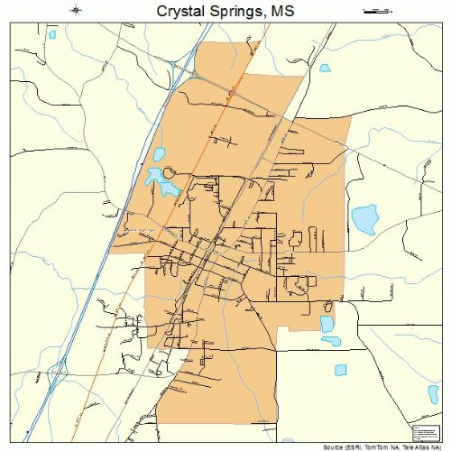 Amazon.com: Large Street & Road Map of Crystal Springs, Mississippi MS ...