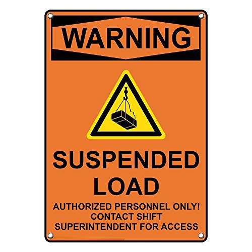 Amazon.com: Weatherproof Plastic Vertical OSHA Warning Suspended Load ...