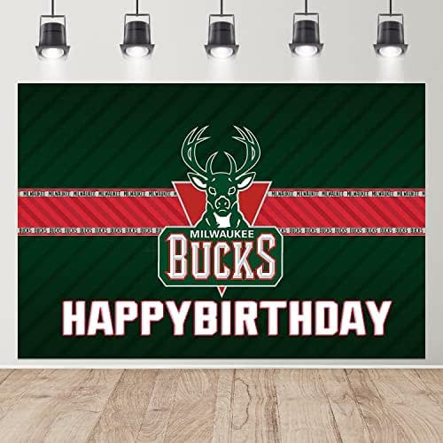 Amazon.com: Milwaukee Bucks Birthday Backdrop Decorations NBA ...