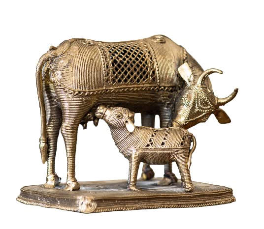 Buy Artisan Soul - Authentic Dhokra Art from Odisha - Cow Feeding Calf ...