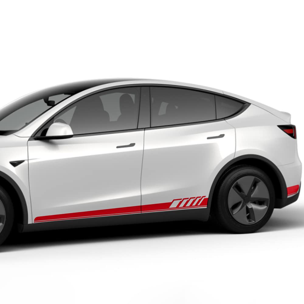 Amazon.com: Car Racing Stripes Sport Decals Edition 1 Door Side Skirt ...