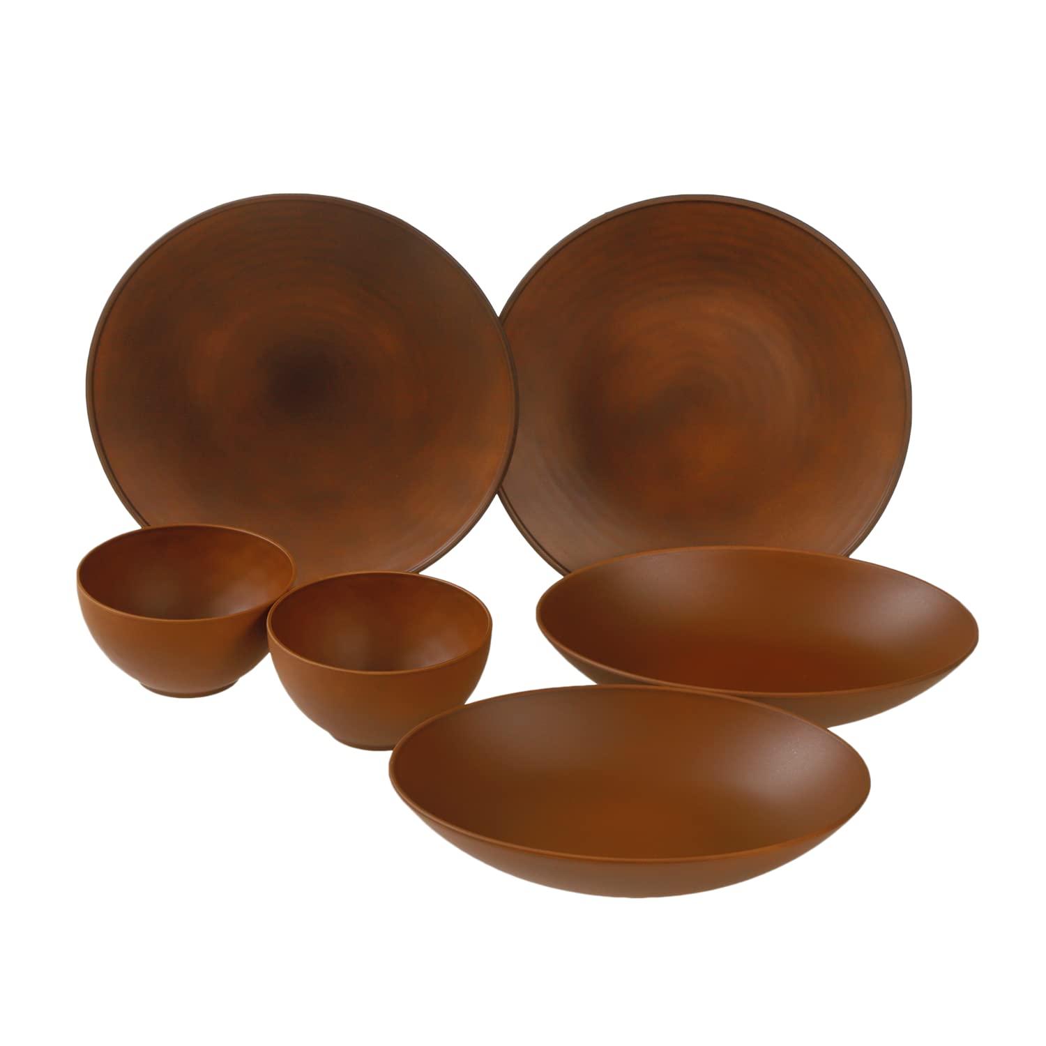 Amazon.co.jp: rebirth(リバース) ナチュラルシリーズ 食器セット 6点 C 一人暮らし 日本製 プラスチック 軽い 割れにくい 食洗機 電子レンジ対応 (ブラウン ...