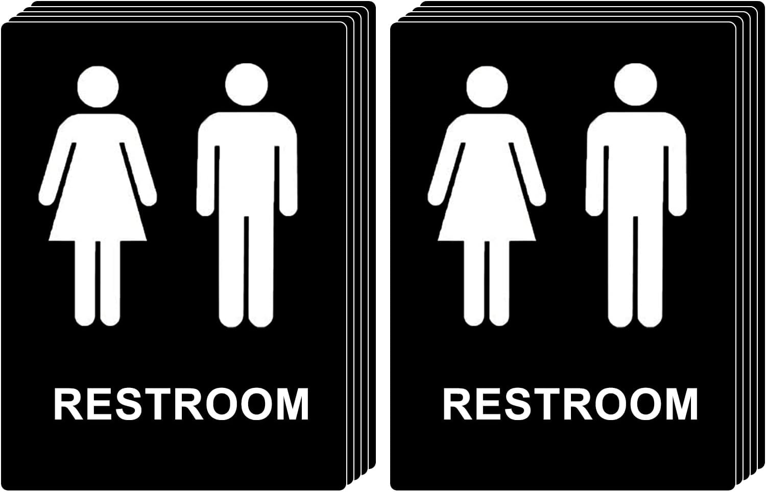 Amazon.com : Unisex Braille Restroom Sign 10 Pack - Bathroom Sign 6" x ...