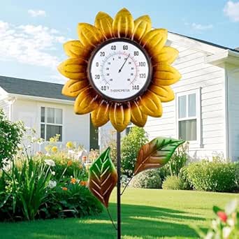 Amazon.com: Outdoor Thermometers for Patio - Waterproof Sunflower ...