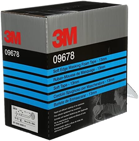 3M Automotive Repair Soft Edge Foam Masking Tape, 09678, 1/2 in x 165 ...