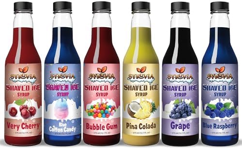 Amazon.com: Syruvia Snow Cone Syrup 12.7oz - Blue Cotton Candy & Bubble ...