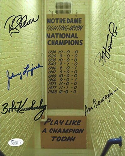 NOTRE DAME HAND SIGNED 8x10 COLOR PHOTO SIGNED BY 5 LEGENDS PARSEGHIAN ...
