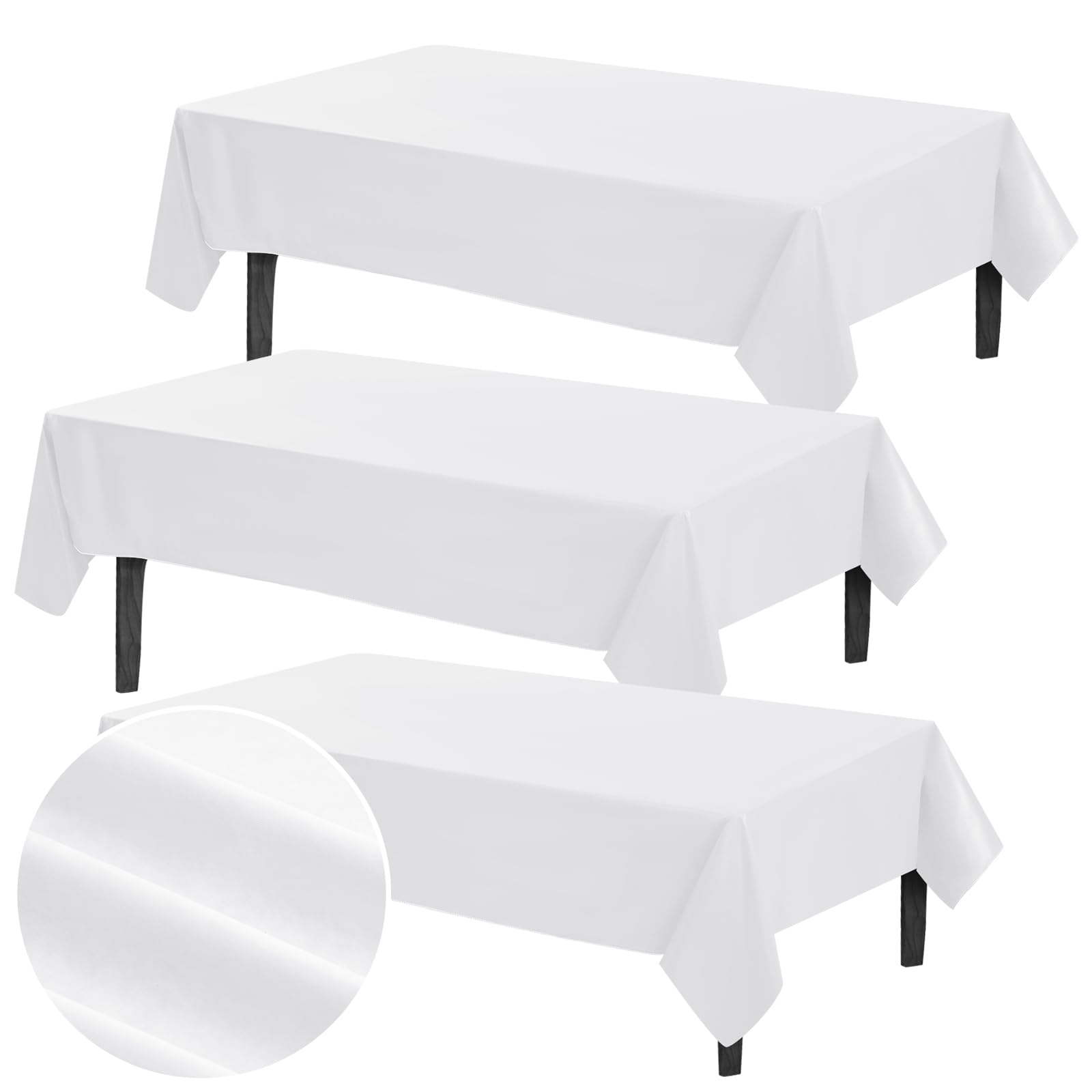 Amazon.com: Preboun 3 Pcs Vinyl Tablecloth 54 x 108 Inches Rectangle ...