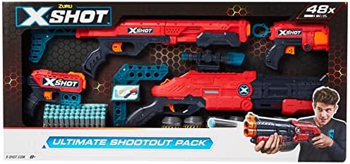 XSHOT 48 Foam Darts Blaster Ultimate Shootout Pack of 4 Toy Guns ...