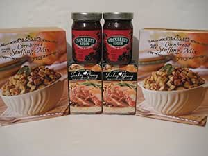 Amazon.com : Trader Joe's Thanksgiving Bundle, 2- Cornbread Stuffing Mix, 2- Cranberry Sauce, 2 ...