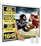 Amazon.com: Antifir 84'' 16:9 HD Motorized Projection Screen with ...
