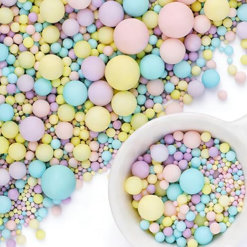 Amazon.com: Pastel Pearl Sprinkles for Cake Decorating, 6 Sizes Mix 4.6 ...