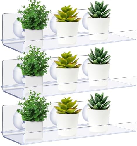 Amazon.com: Reallnaive 3 Pack 12 Inch Window Suction Cup Shelf for ...