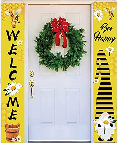 Amazon.com: AnyDesign Bumble Bee Banner with String Happy World Bee Day ...