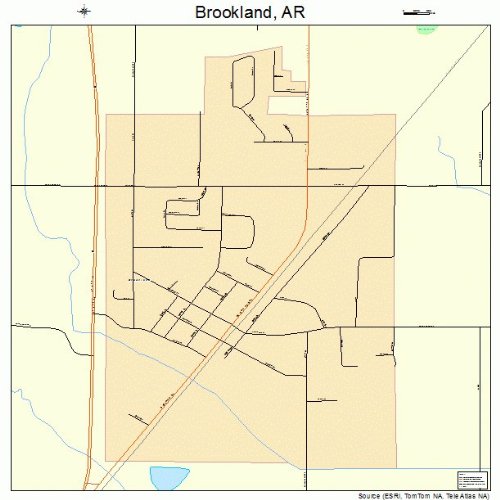 Large Street & Road Map of Brookland, Arkansas AR - Printed poster size ...