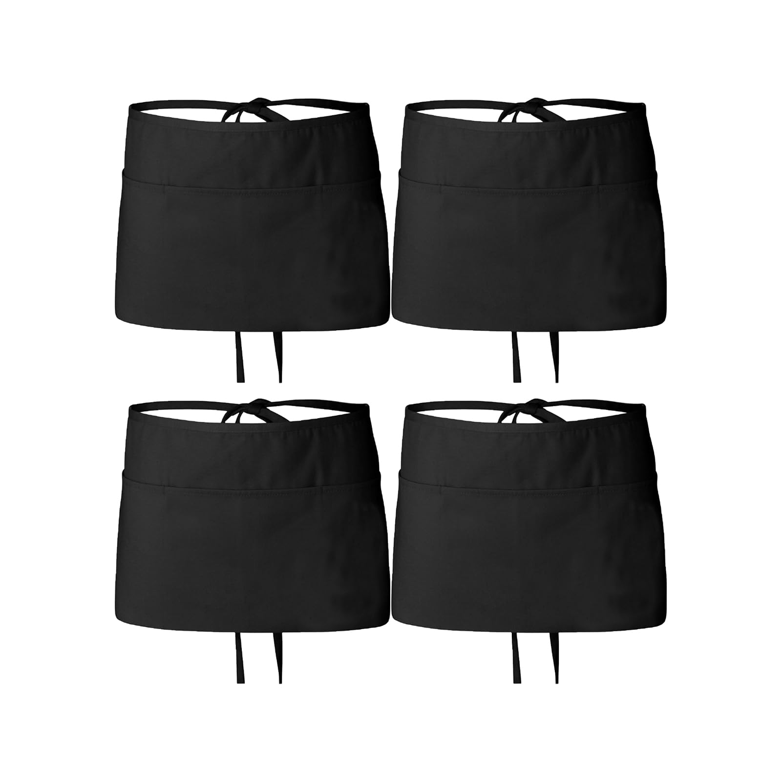 Lam-lord 4 Pack Waist Aprons, Black Waiter Half Apron Waitress Aprons ...