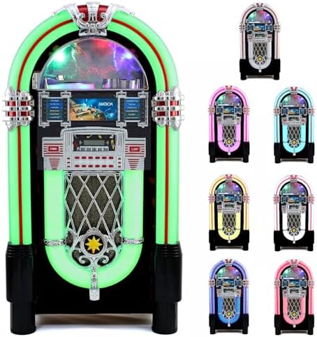 Jukebox Music Player Floor Standing Retro MP3 Bluetooth CD Radio AUX ...