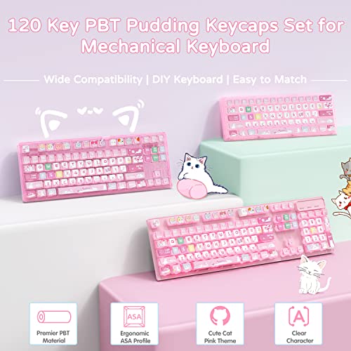 MAMBASNAKE 120 Keys PBT Pudding Keycaps Set,ASA Profile,Dye-Sublimation ...