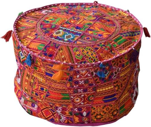 Marusthali Indian Pouf Footstool Ethnic Embroidered Pouf Cover, Indian ...