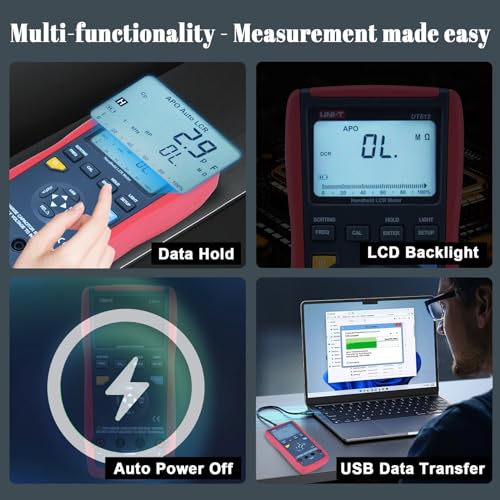 Snapklik.com : UT612 Handheld LCR Meter, 20000 Counts Inductance ...