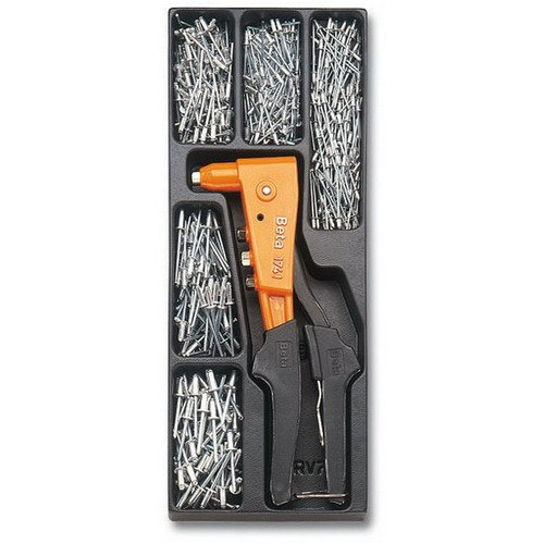 Beta 2424 T280 501 Piece Riveting pliers and Rivets Assortment in Tray ...